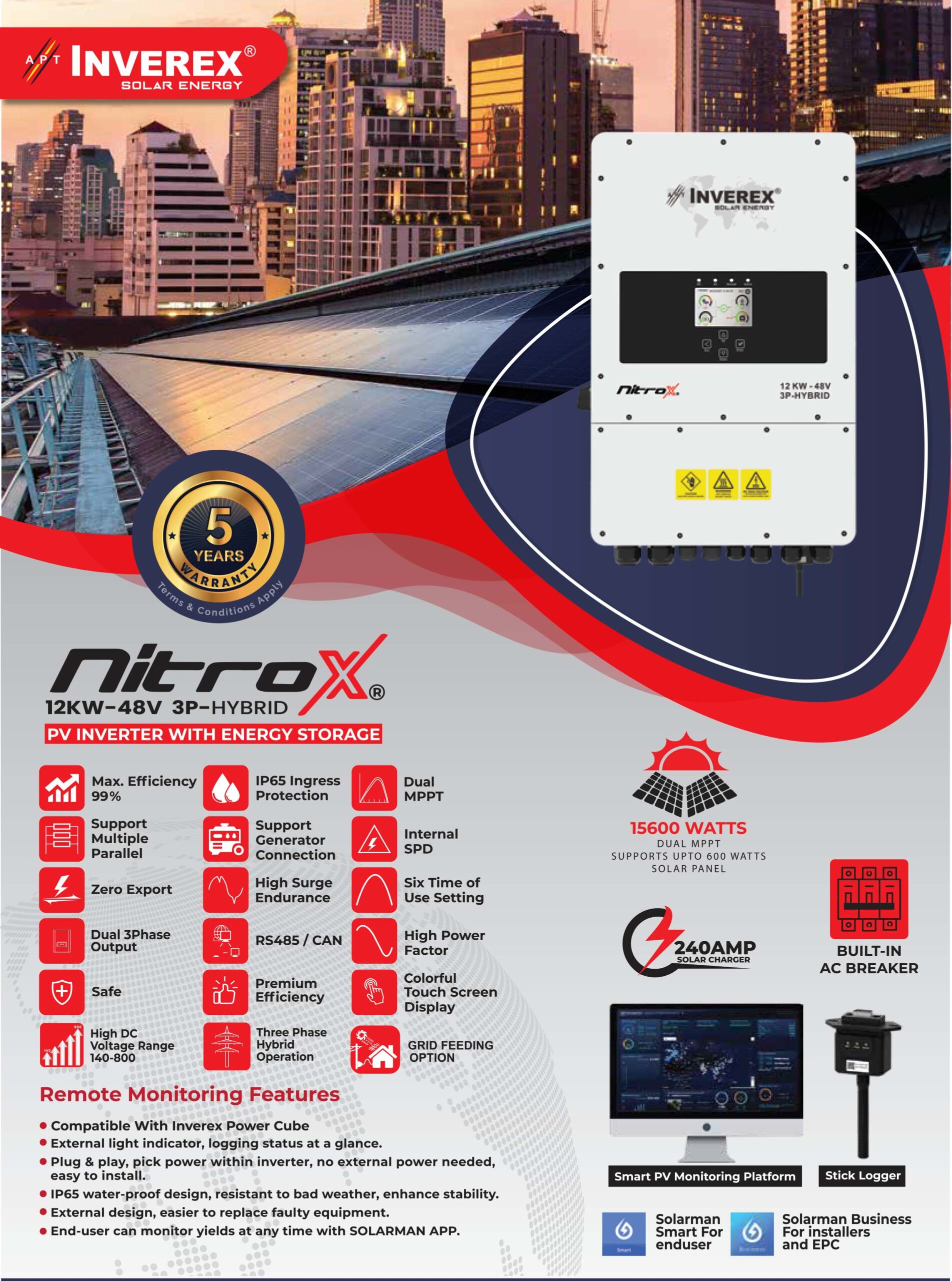 Inverex Nitrox 12 KW – 48 V Solar inverter (Three phase) – A Solar Energy